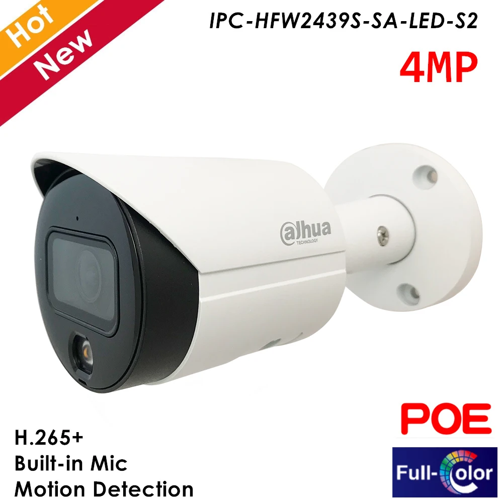 Dahua cámara de seguridad de 4MP Lite a todo Color, videocámara IP POE de detección inteligente ...
