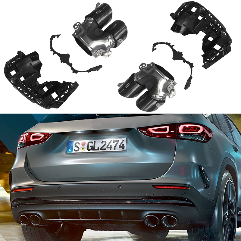 Car-Rear-Bumper-Turbo-Muffler-Exhaust-Tips-Pipe-Exits-For-Mercedes-Benz ...