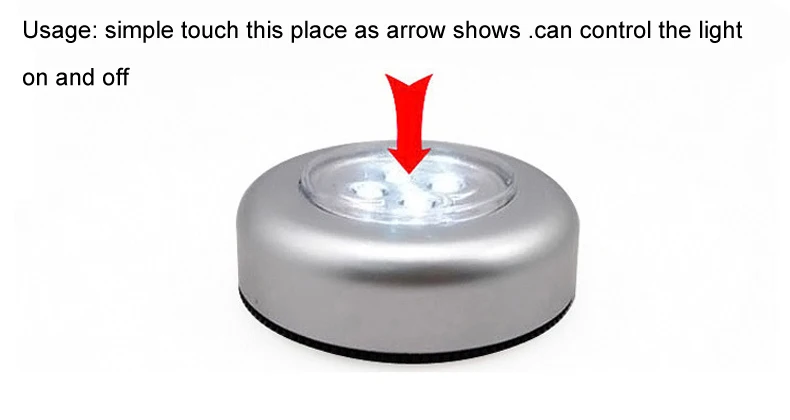 Wireless Battery Operated Touch Activated LED Light On/Off Bright White ...