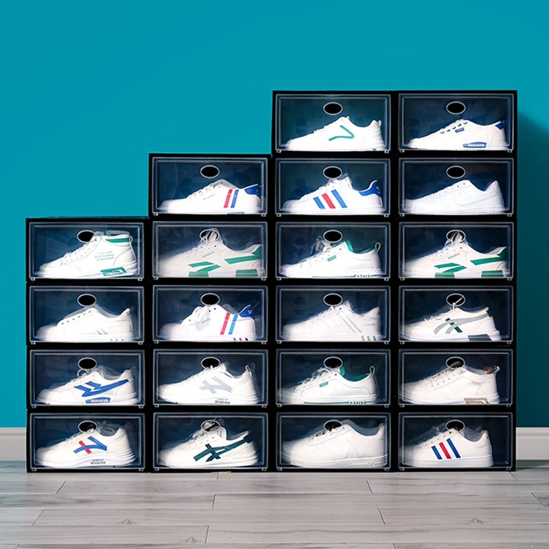 4-PCS-Basketball-Shoe-Box-Plastic-Transparent-Storage-Box-Clamshell ...