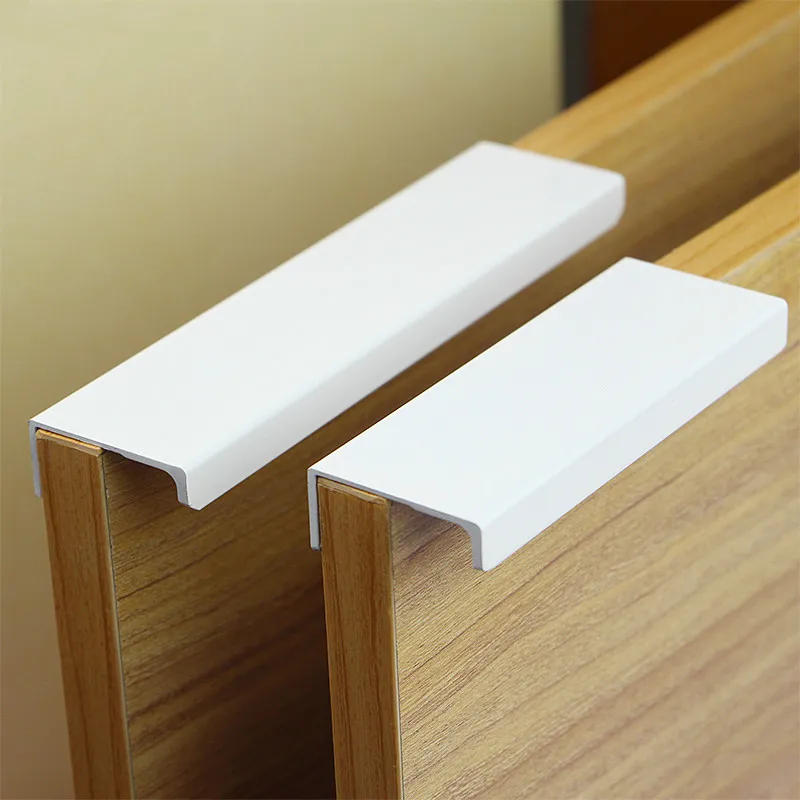 32-320mm Hidden Cabinet Door Handle Modern Drawer Knobs White Furniture ...