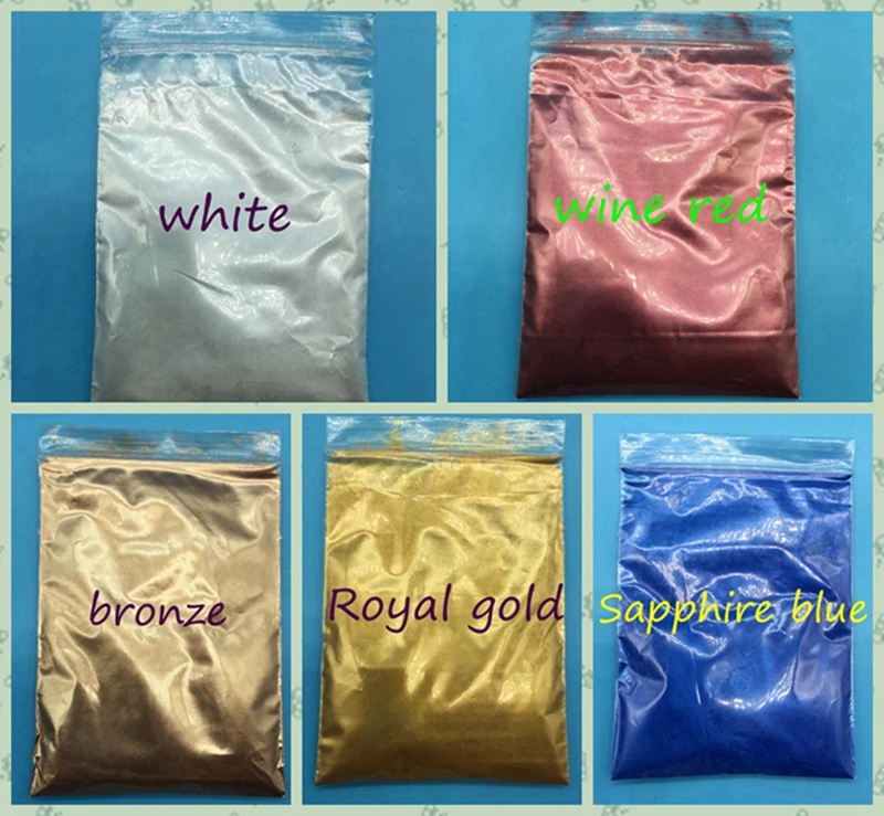 100g Mix 5 Packs 5 Colors Pearl Pigment,mica Powder,pearl Effect Flash ...