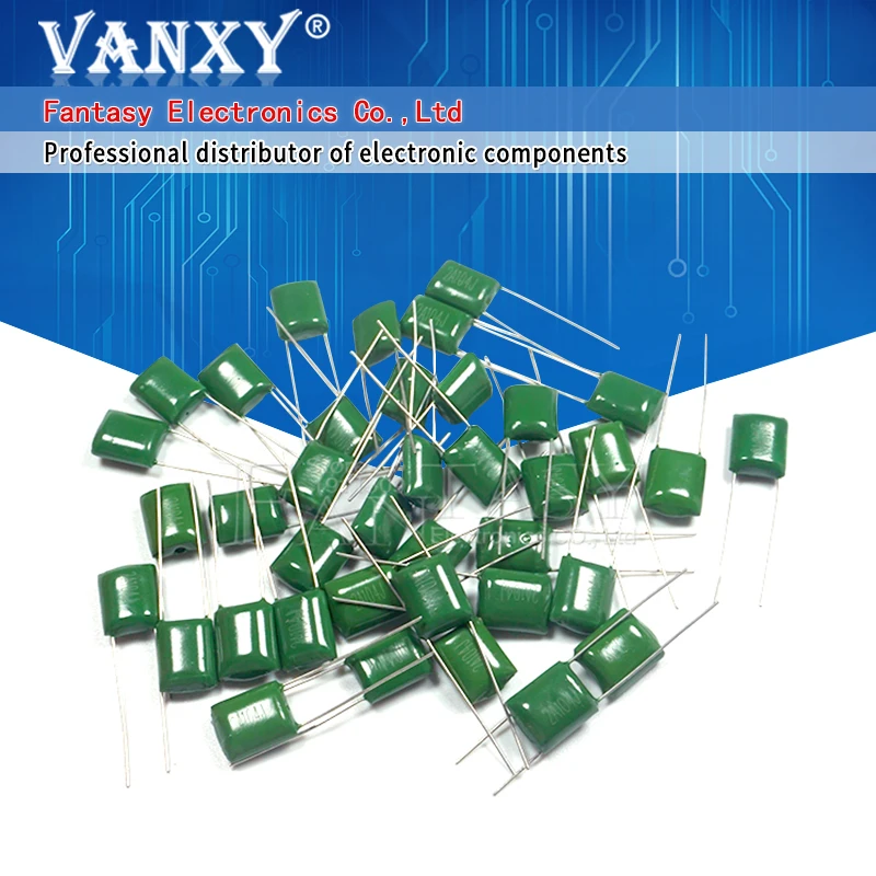 50PCS 2A104J 2A104 100V 0.1UF 100nF 2A104 Polyester Film capacitor ...