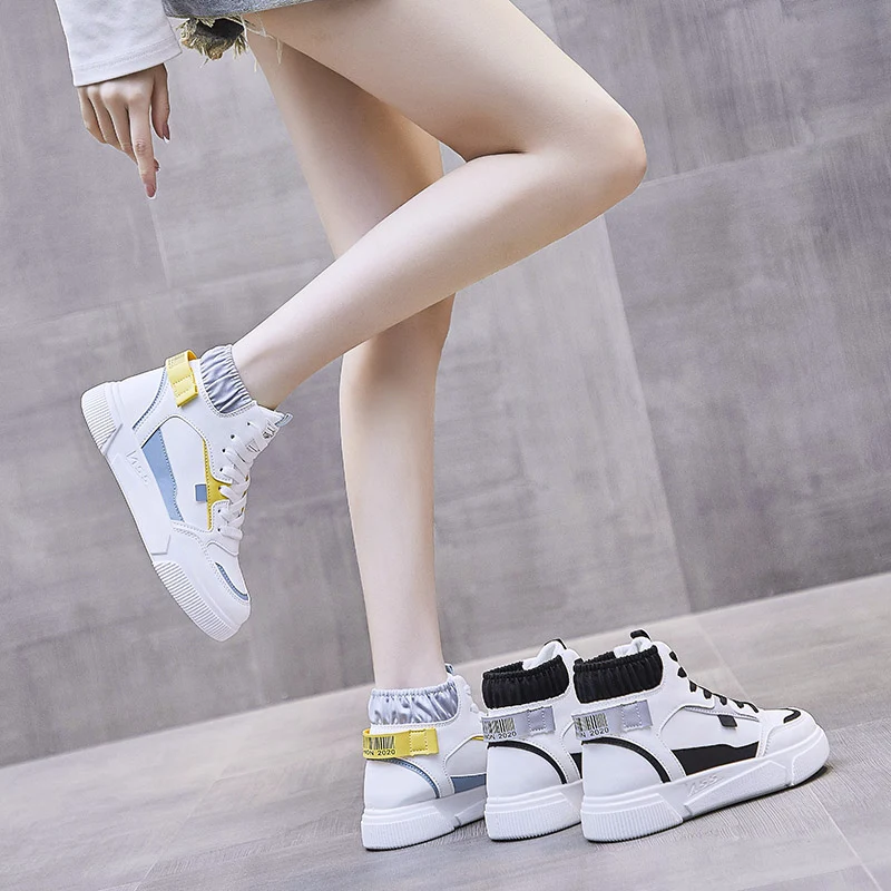 New-Arrivals-Ladies-Spring-Thick-soled-High-top-Sneakers-Vulcanized ...