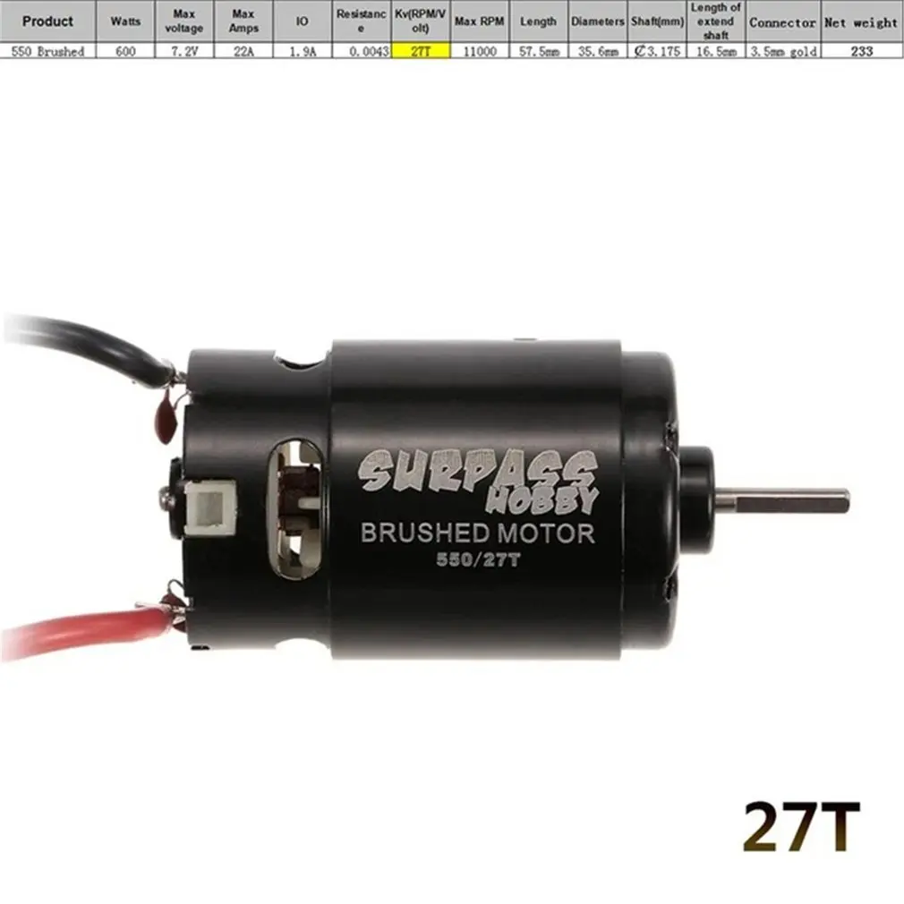 550 Brushed Motor 12T 21T 27T 35T for 1/10 RC Car HSP HPI Wltoys Kyosho ...