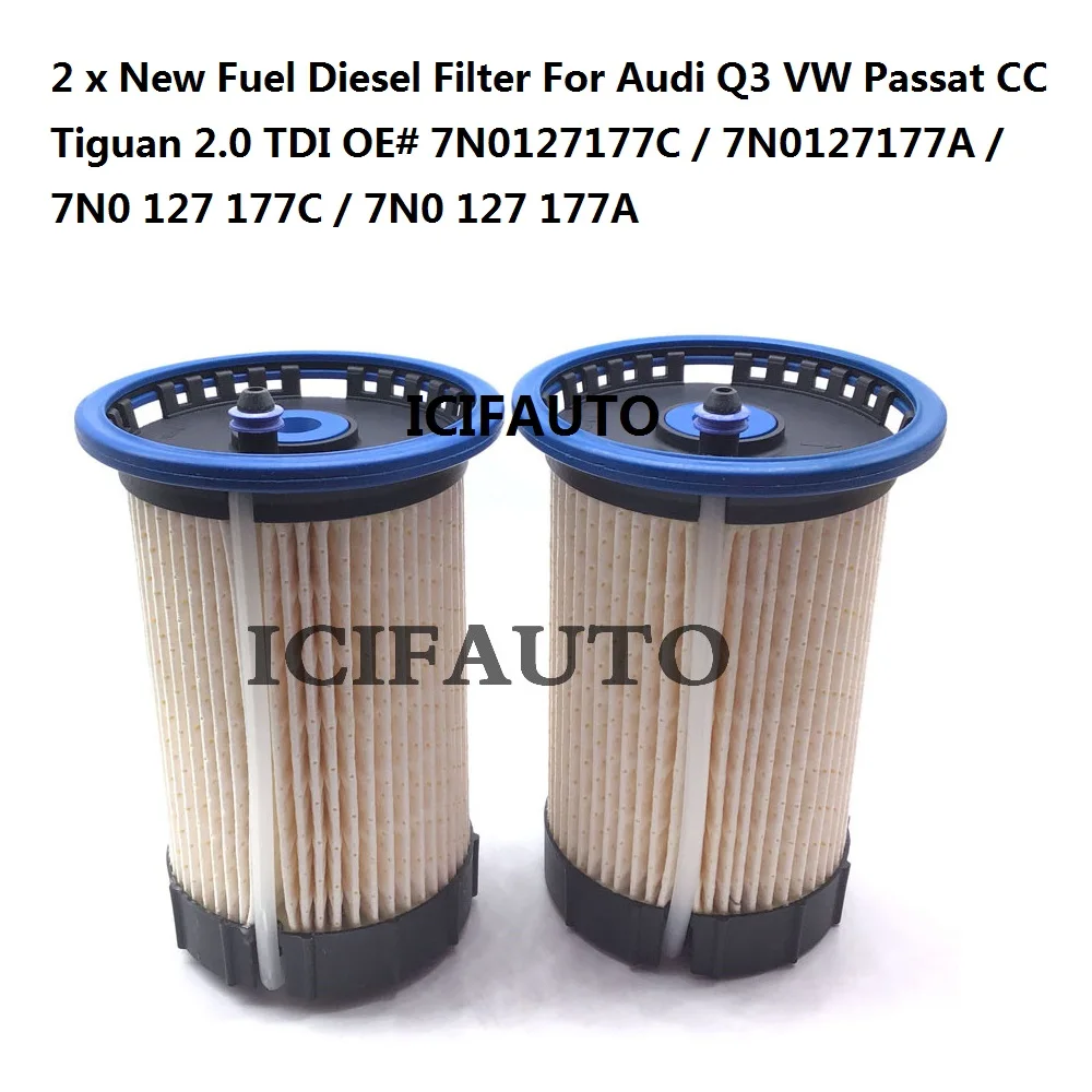 2 x nuevo filtro de combustible diésel para Audi Q3 VW Passat CC Tiguan ...