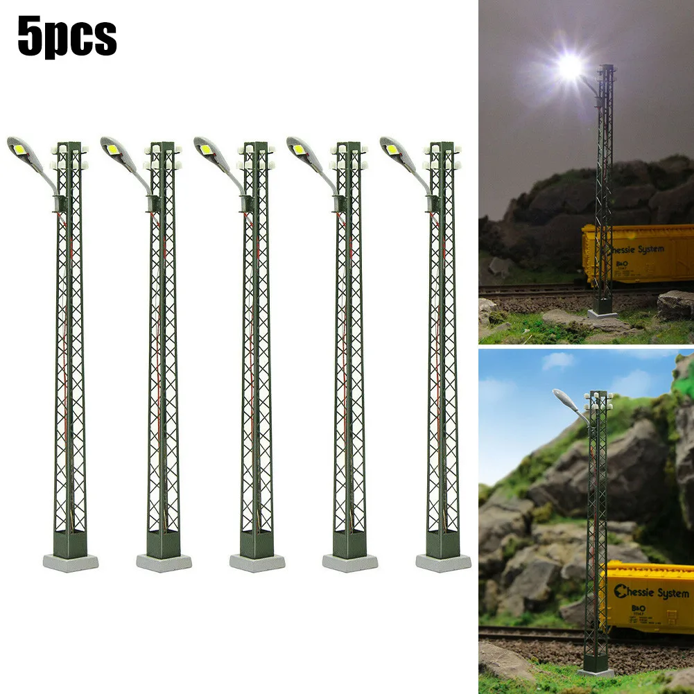 5pcs Model Railway Lights Lattice Mast Light, Gauge H0 Light Layout Led ...