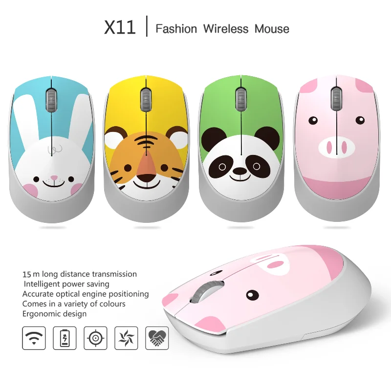Cute Cartoon Wireless Mouse Mini Usb Optical 3d Computer Mice 1600dpi ...