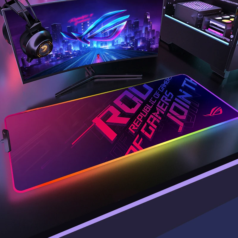 Cidade Asus RGB LED Gaming Mouse Pad, Play Mats Setup, Mesh Gamer ...