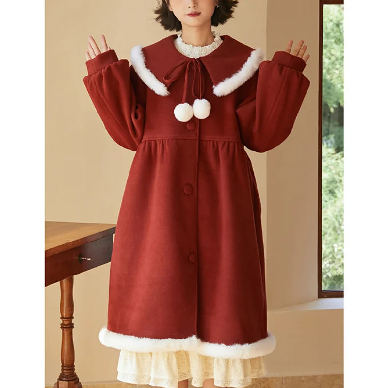 Winter-Kawaii-Wool-Coat-Women-Patchwork-Japanese-Fur-Sweet-Warm ...