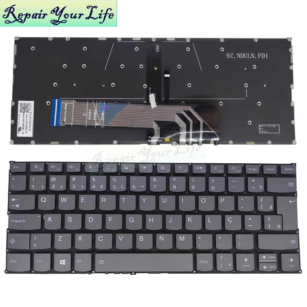 UK French Spanish Brazil backlit keyboard For Lenovo IdeaPad C340 14 ...