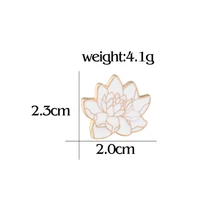 White Lotus Flower Enamel Pin Brooches Denim Shirts Lapel Pins Metal ...