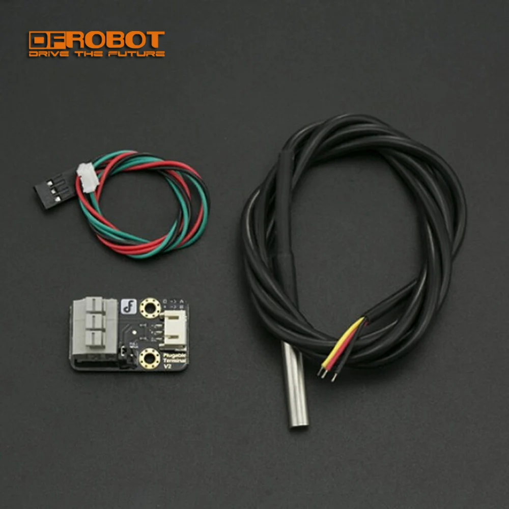 DFRobot Waterproof DS18B20 Digital temperature sensor kit with Terminal ...