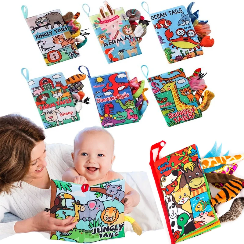 Baby-Sensory-Books-Montessori-Toys-Tails-Cloth-Books-For-Babies-0-12 ...