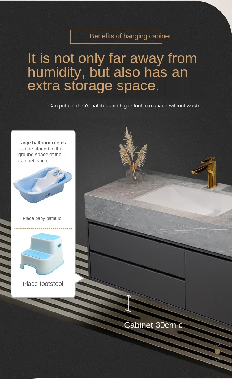 Home Bathroom Smart Bathroom Locker Wash Basin with Sink Cabinet Washb ...