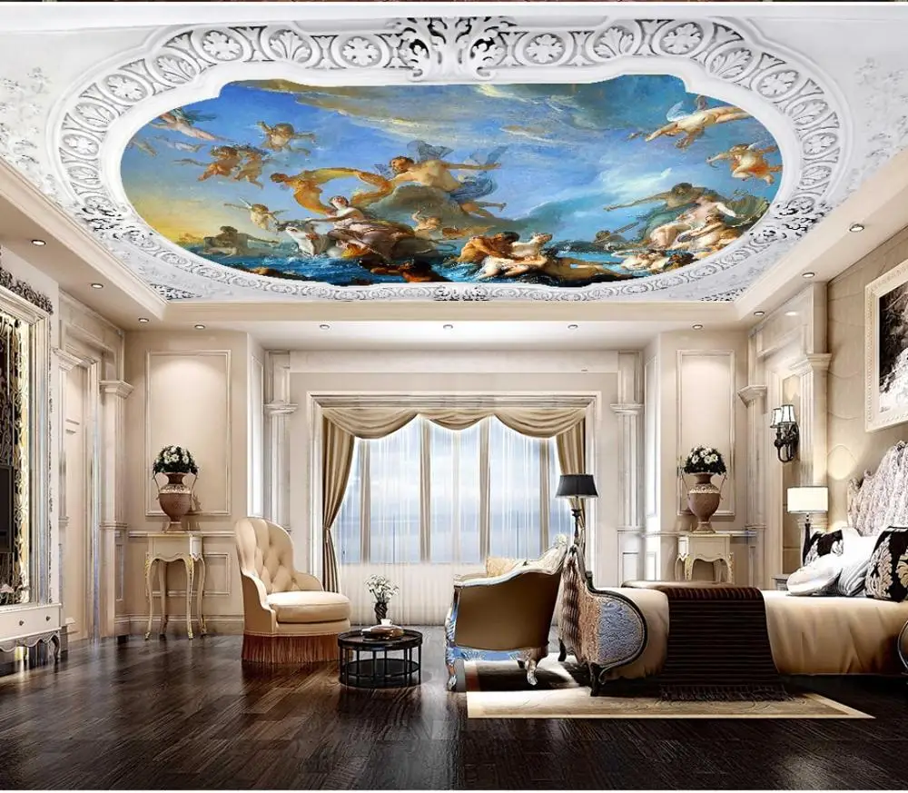 Ceiling-Wallpaper-Murals-Living-Room-Bedroom-Ceiling-Mural-Decor-Europe ...