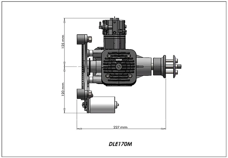DLE 170CC DLE170M бензиновый/бензиновый двигатель 170 Вт/Электрический самостартер для Paramotor ...