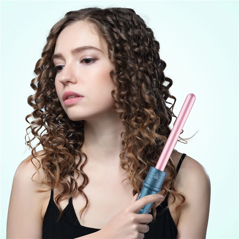 Fer à friser électrique professionnel, en céramique, Tourmaline, cône de fleur de poire, rouleau ...