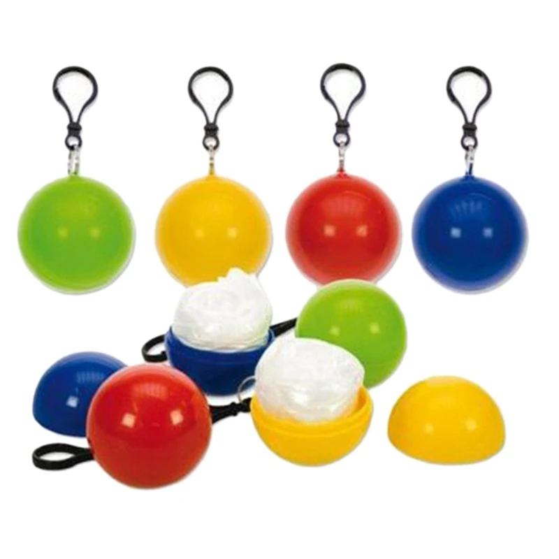 20 Pcs Convenient Portable Rain Ponchos Ball Disposable Extra Thick ...