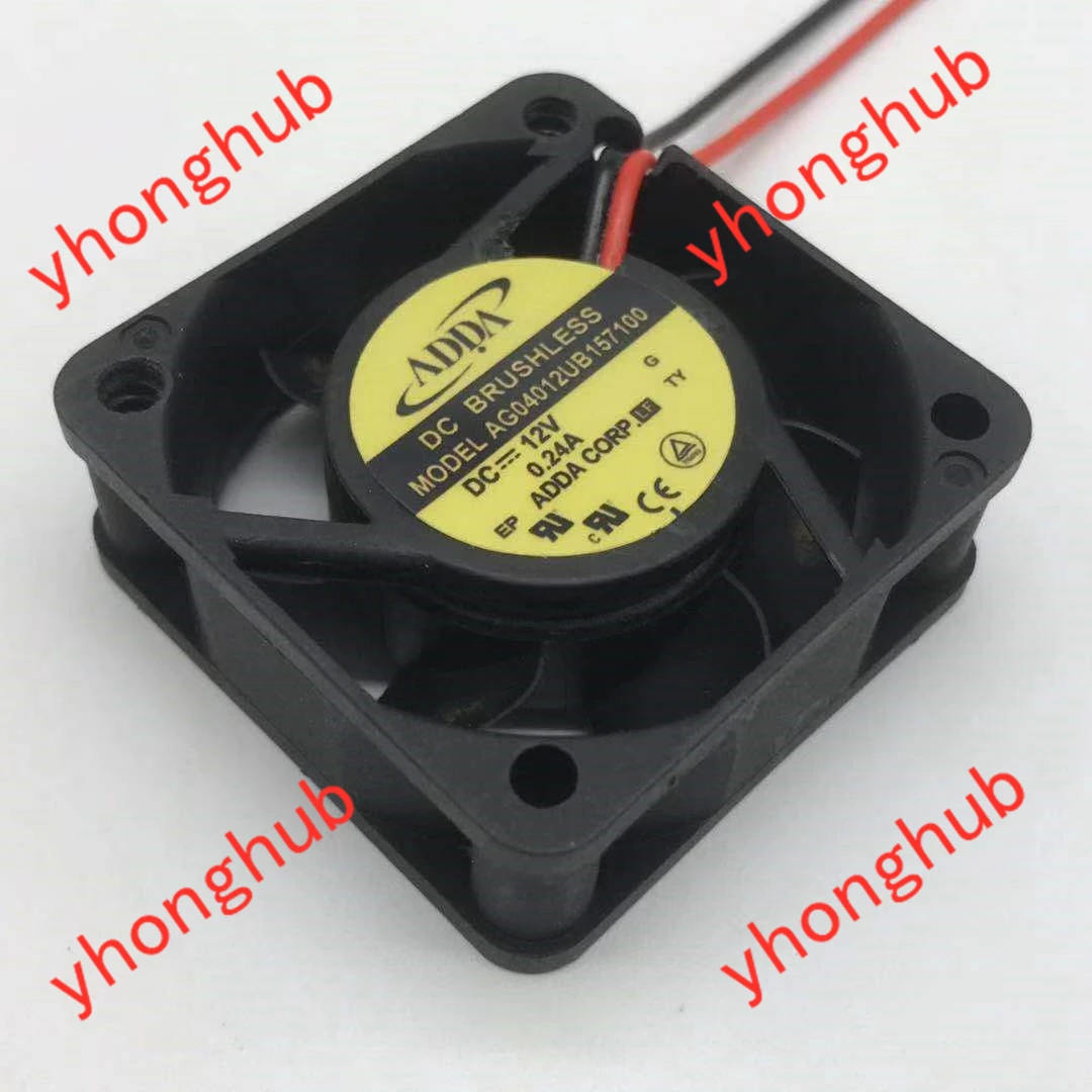 ADDA AG04012UB157100 DC 12V 0.24A 40x40x20mm 2 Wire Server Cooling Fan ...
