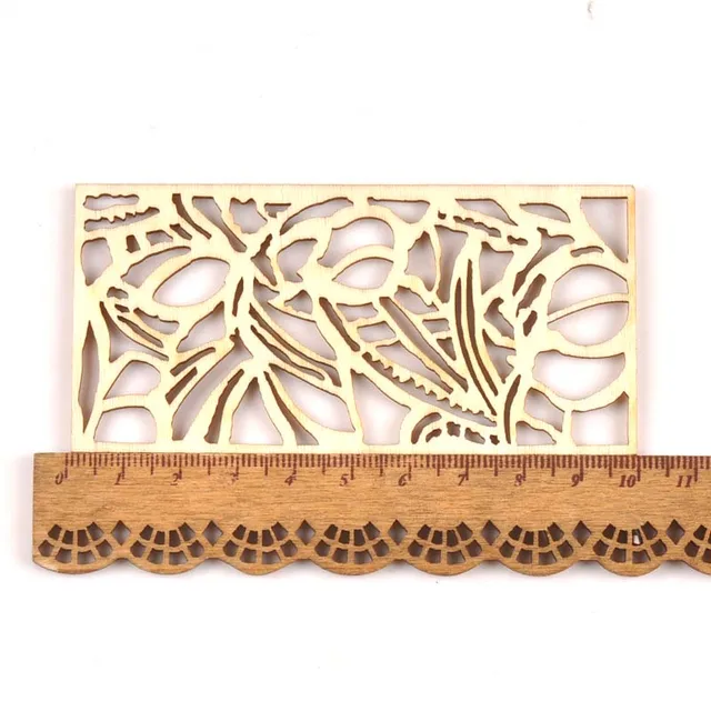 5Pcs Hollow Lace Wood Crafts For DIY Scrapbook Embellishment photo ...