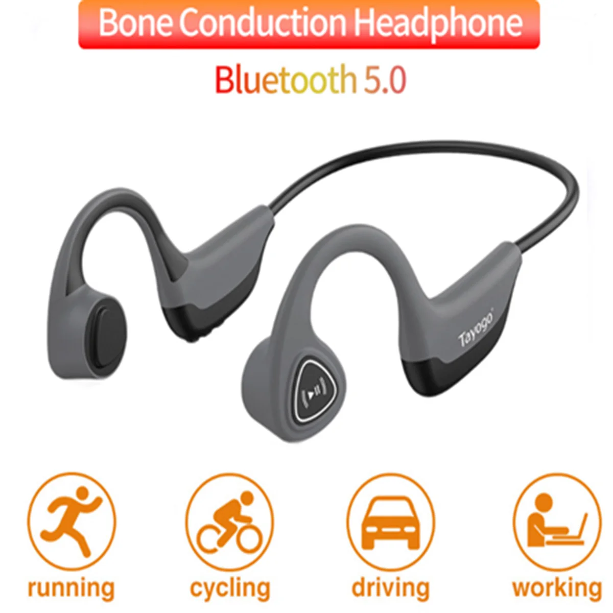Bone-conduction-bluetooth-5-0-wireless-headset-hanging-ear-stereo-music ...
