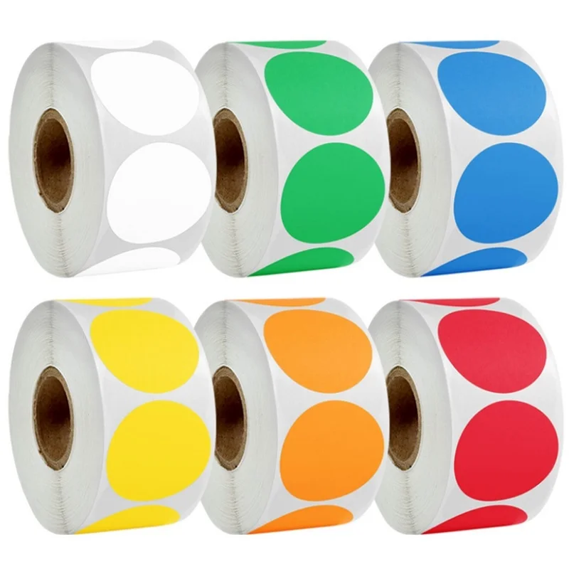 38MM Chroma Label Color Code Dot Labels Stickers 1.5inch Round Kraft ...