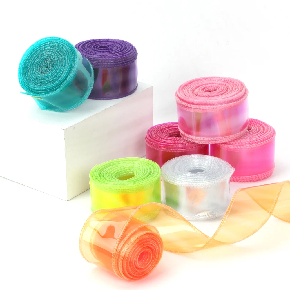 Solid PVC Ribbon Transparent Jelly Ribbons Handmade Hair Bows Materials ...