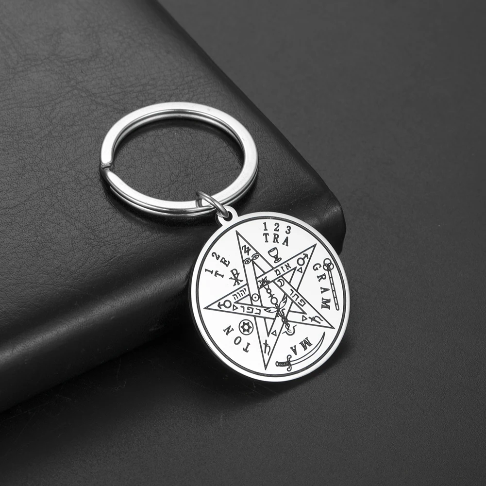 My Shape Vintage Tetragrammaton Wiccan Pentacle Keychain Key Ring ...