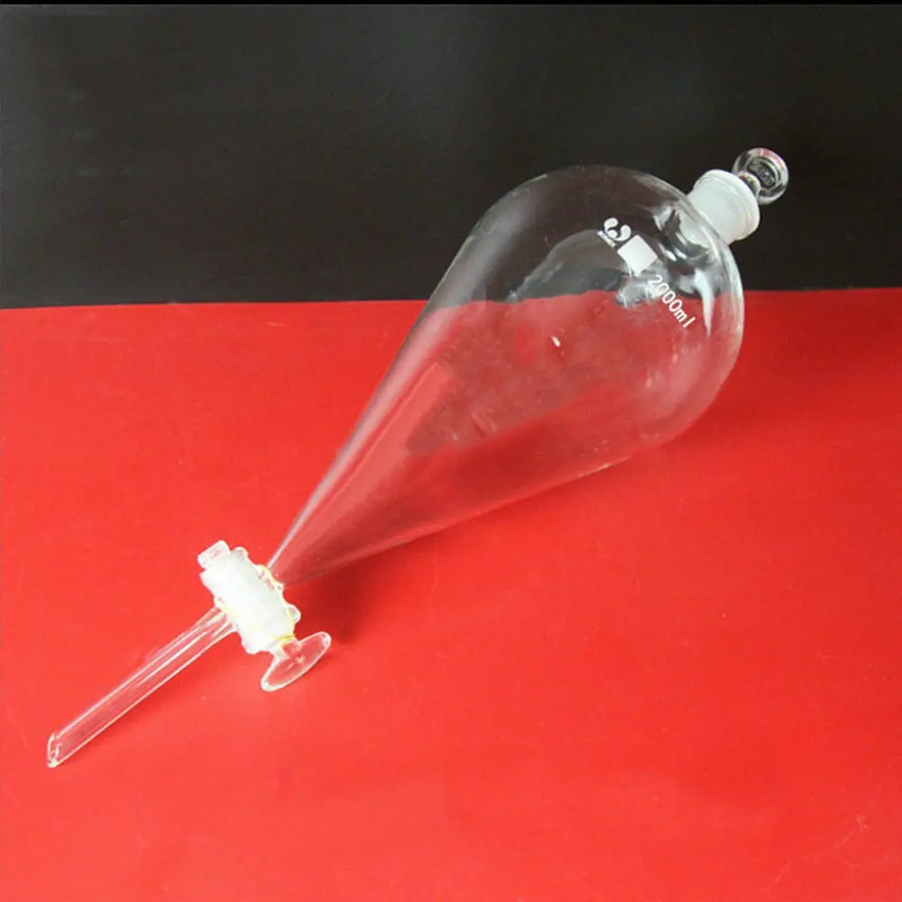 Embudo cónico separador en forma de pera de vidrio para laboratorio, 1 ...