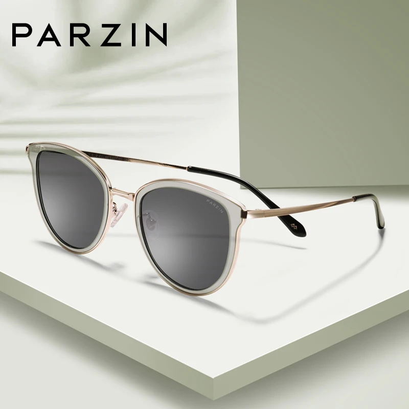PARZIN-New-Women-Fashion-Polarized-Sunglasses-Metal-Large-Frame-Retro ...