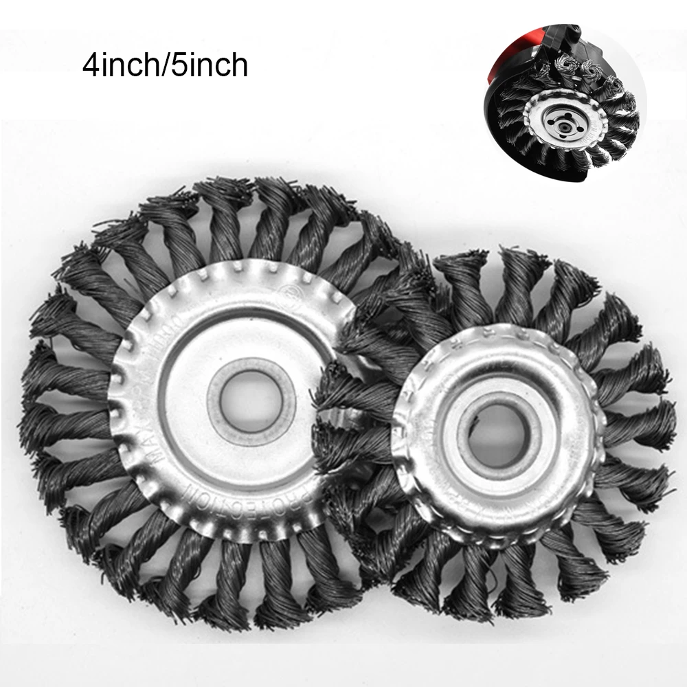 4 Inch Wire Wheel Brush Twist Knotted Carbon Steel Wire Wheel Brush For ...