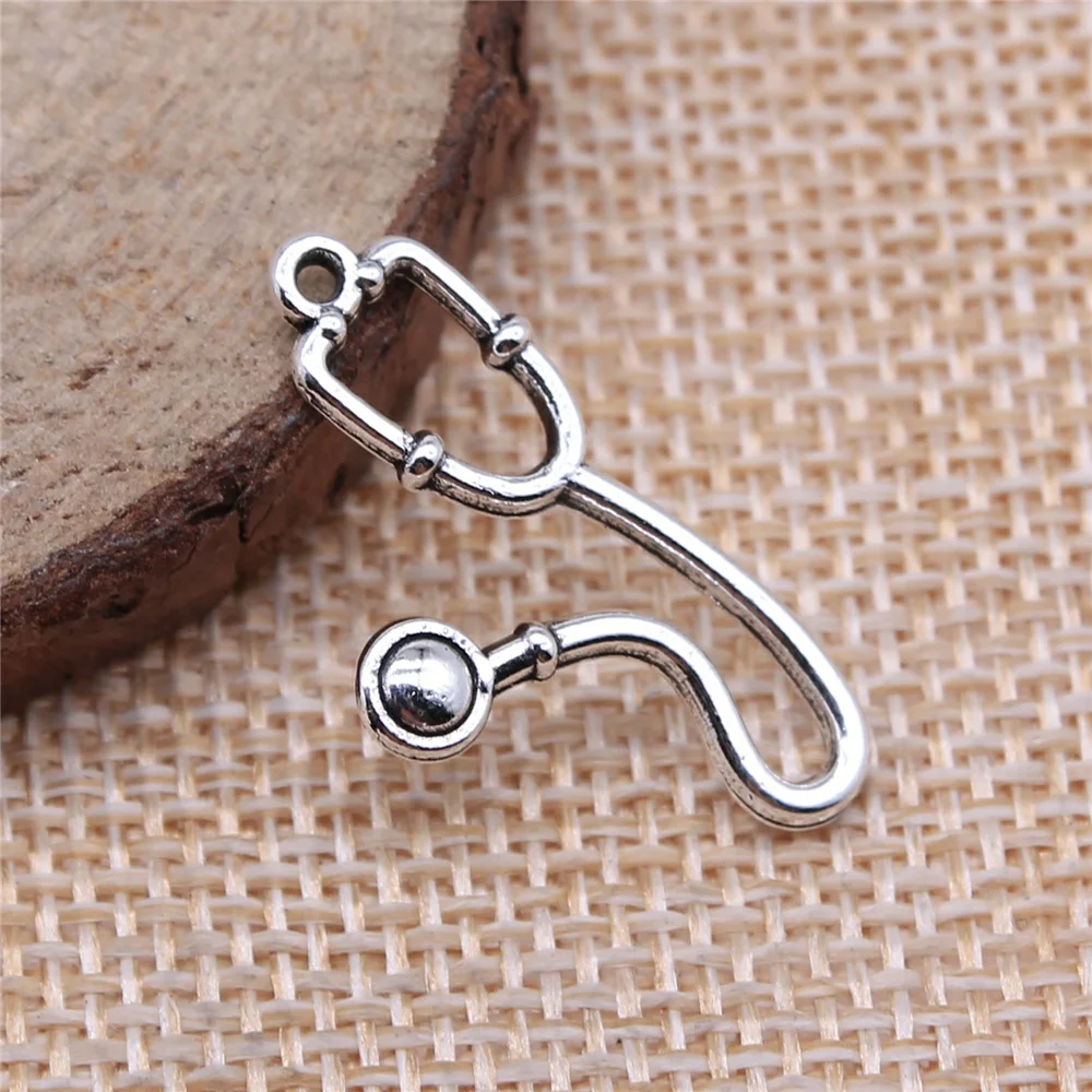 WYSIWYG-10pcs-Charms-Stethoscope-15x28mm-Antique-Silver-Color-Pendant ...