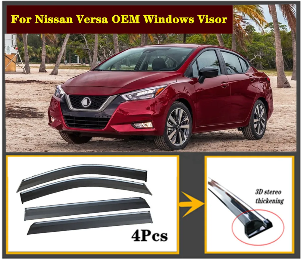 4pcs Set 2018 2020 OEM For Nissan Versa Terra steel window Visor Shade ...