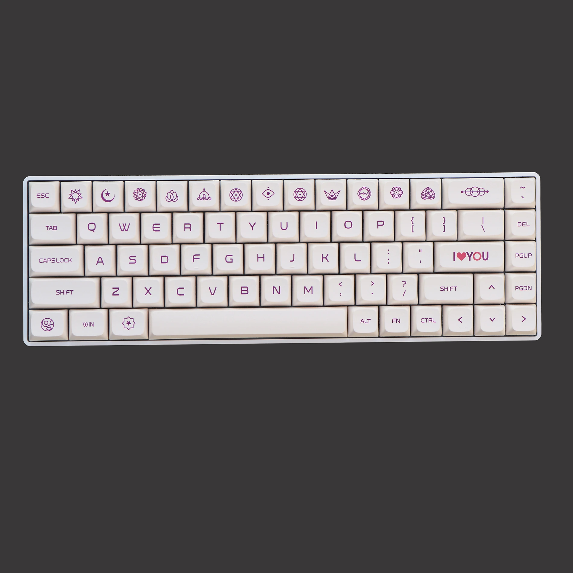 137 Keys/set Violet On Cream Voc Keycaps Pbt Dye Sublimation Gmk Key ...