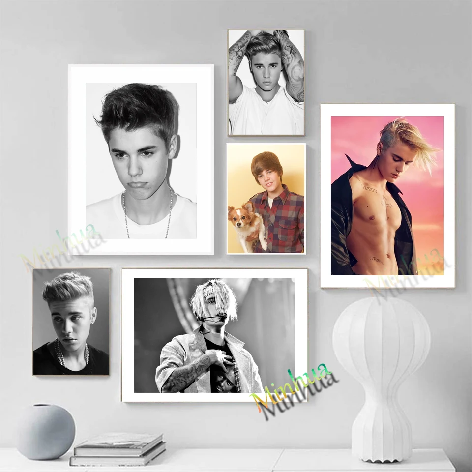 Justin Bieber Black And White Collage