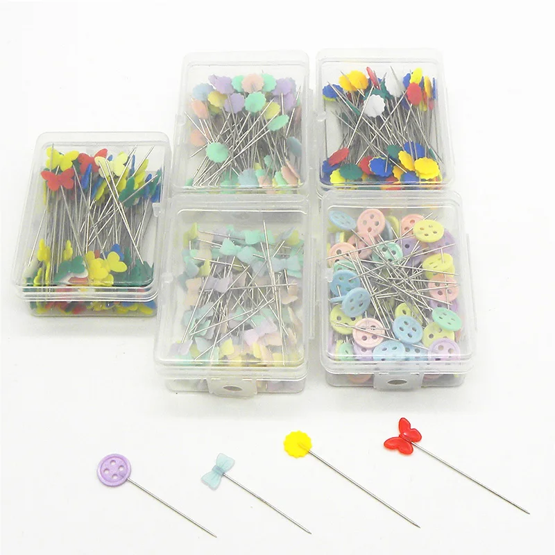 100pcs Plastic Hand fixed butterfly button tie flat head pin ...