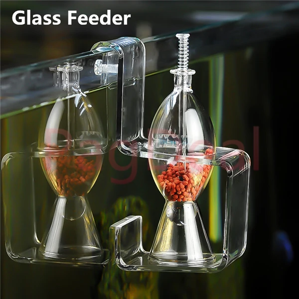 Glass Fish Food Feeder Hang On Aquarium Crystal Shrimp Fish Feeding For ...