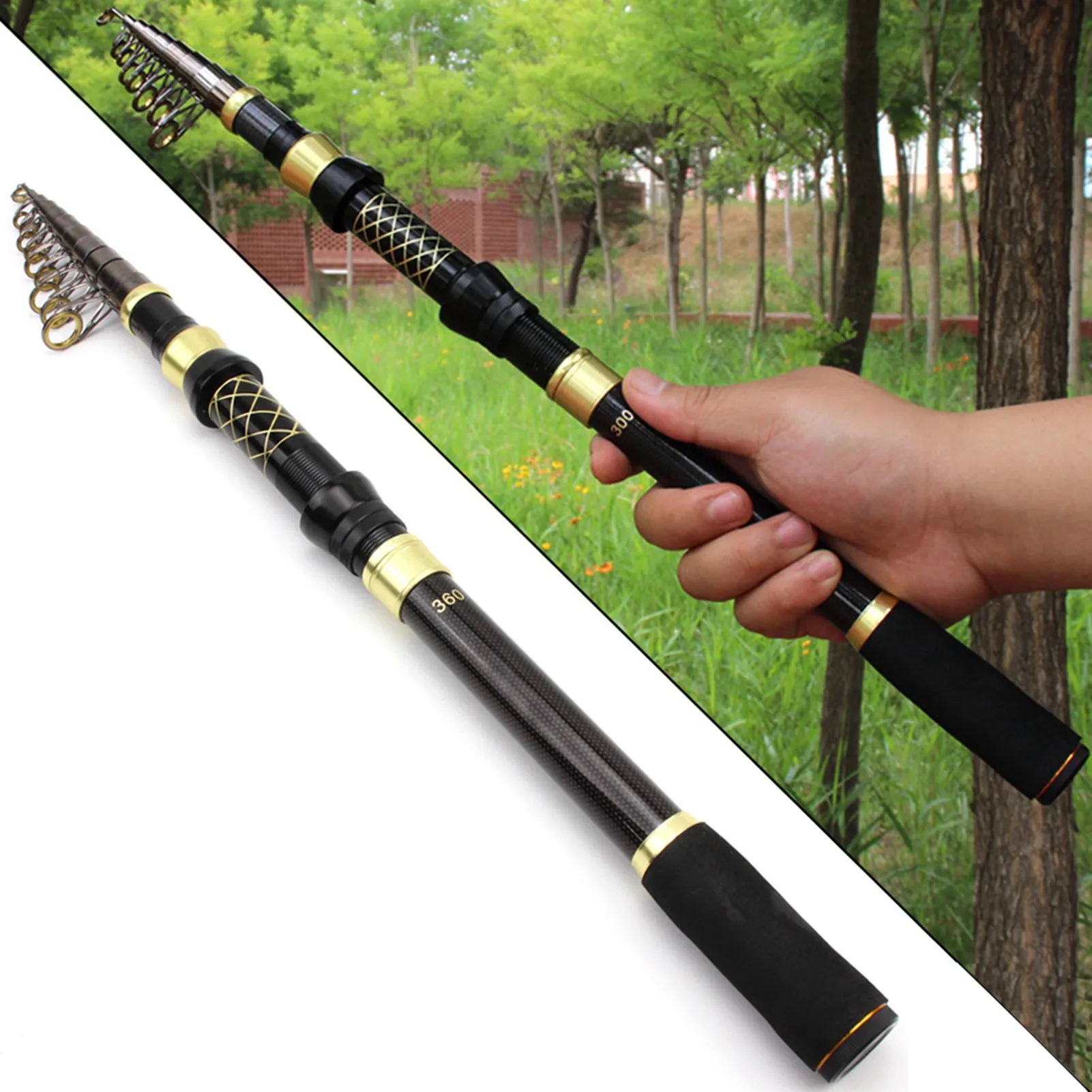 2-7m3-0m3-6m-Portable-Fishing-Rod-Carbon-fast-Telescopic-Travel-Sea ...