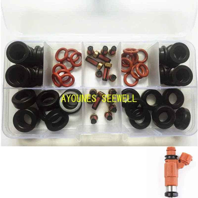 64pieces Fuel injector repair kit Orings filters grommets for yamaha ...