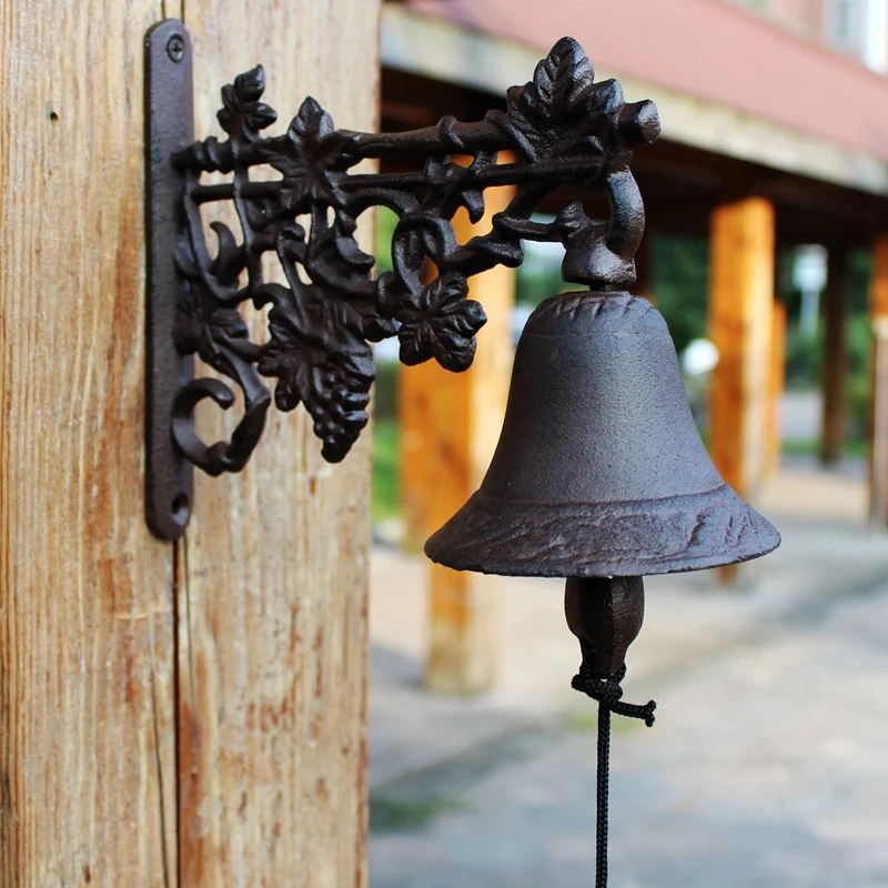 Cast-Iron-Wall-Mounted-Hand-Cranking-Bell-Europeam-Vintage-Handmade ...