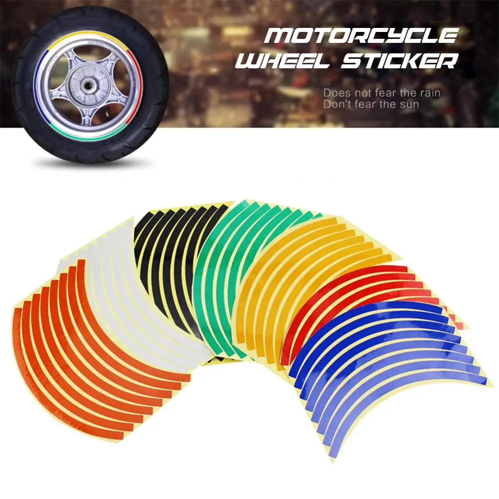 16pcs 10/12/14inch Universal Motorcycle Wheel Rim Reflective Stickers ...