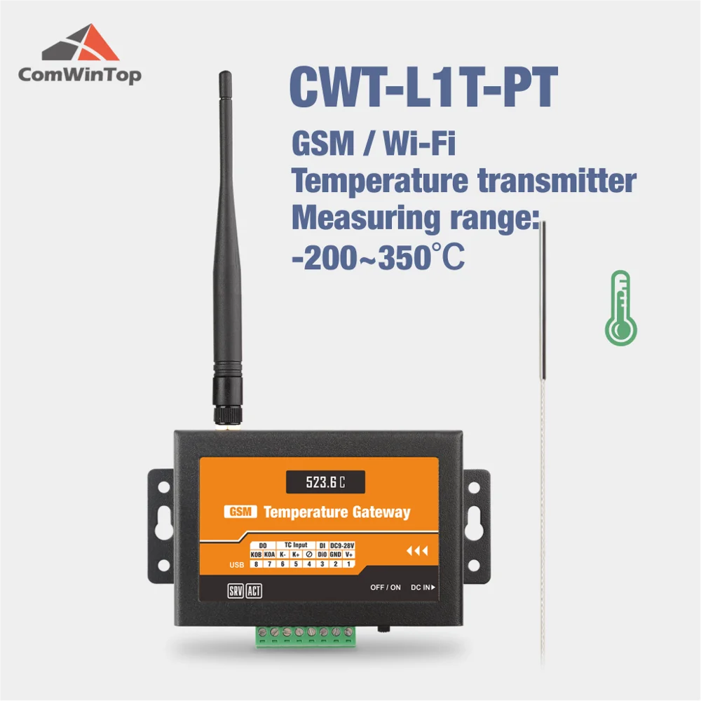 Cwt-l1t-pt Wireless Gsm 3g 4g Wifi Pt100 Temperature Sensor Alarm ...