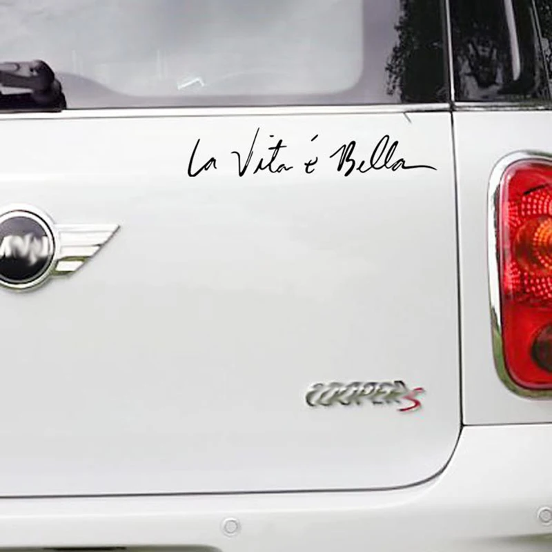 Pelly piggy Car Sticker La Vita E Bella Letters Sticker Personalized ...