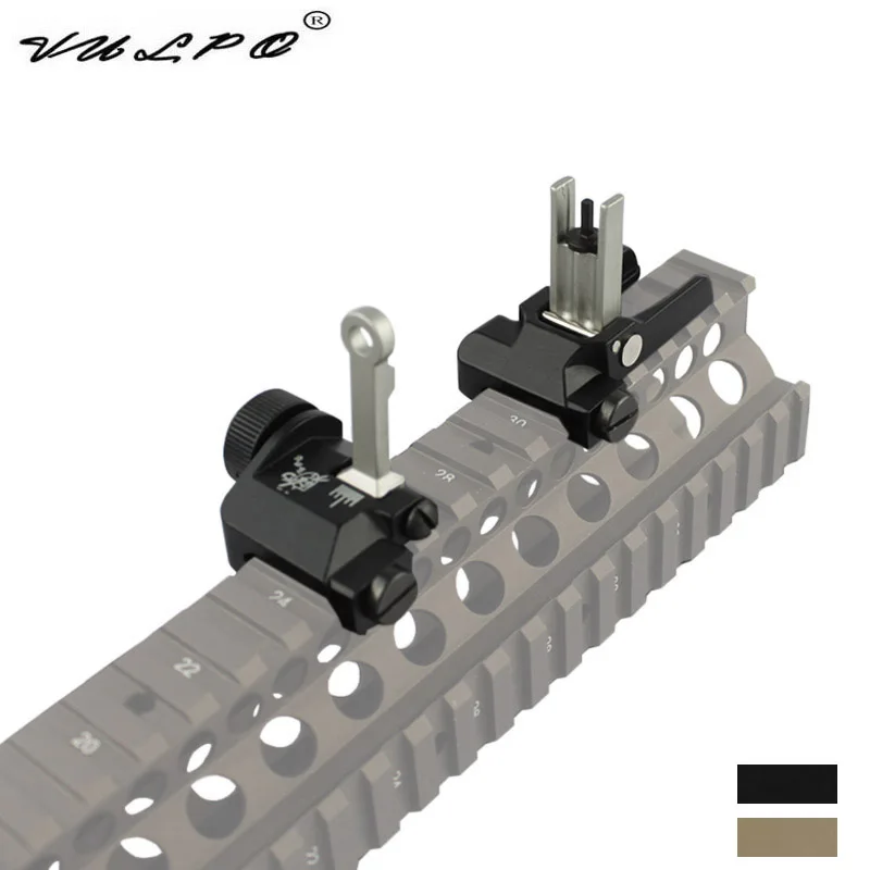 Vulpo Tactical Kac Style Zinc Alloy 300m Flip Up Folding Iron Sight ...