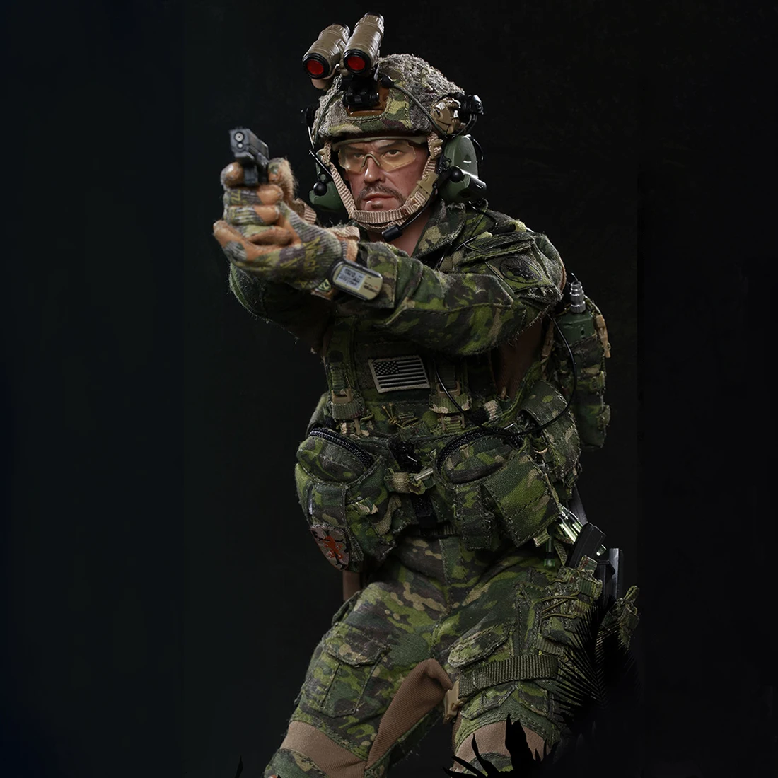 1/6 30cm Soldier Model Realistic Headsculpt DIY Movable Devgru Jungle ...