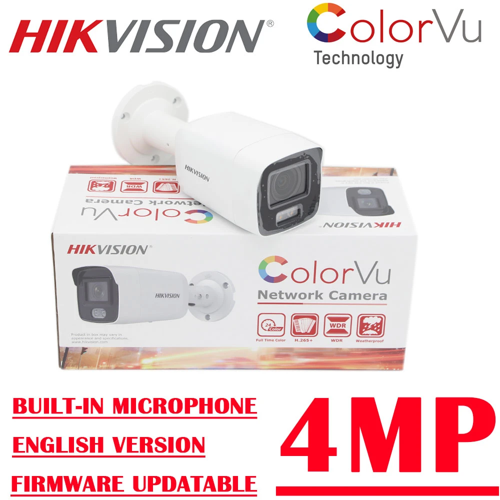 4MP POE DS 2CD2047G2 LU New Hikvision CCTV Ip Camera Surveilance Colorvu Full Color Fixed Bullet ...