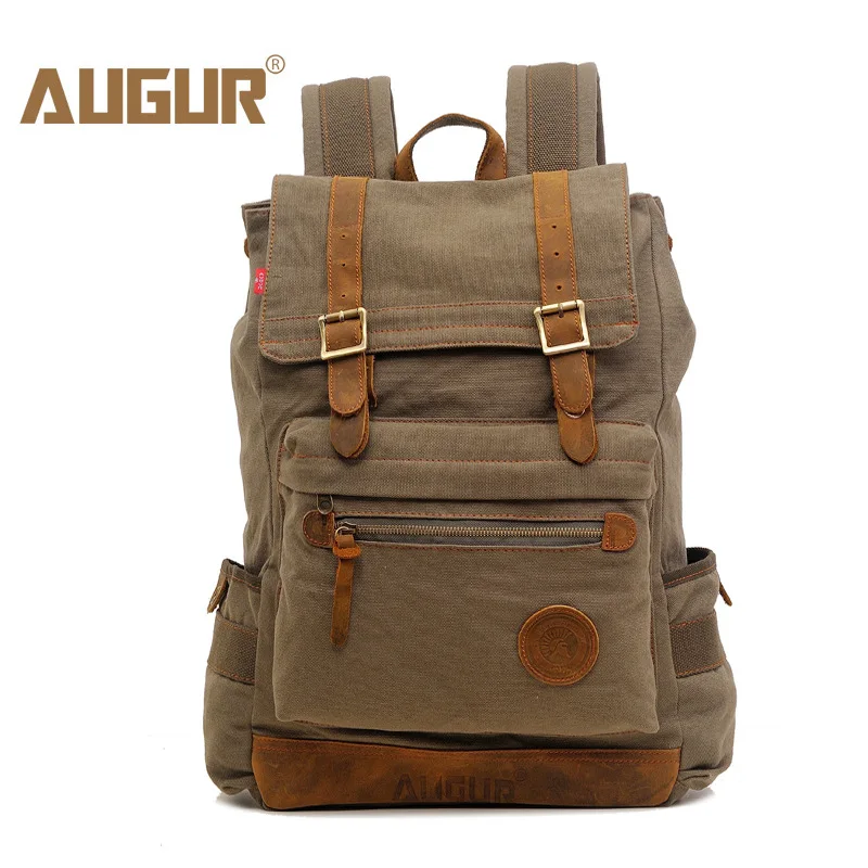 AUGUR Canvas Backpack Men'S 17 Inch Large Computer Laptop Backpacks For ...