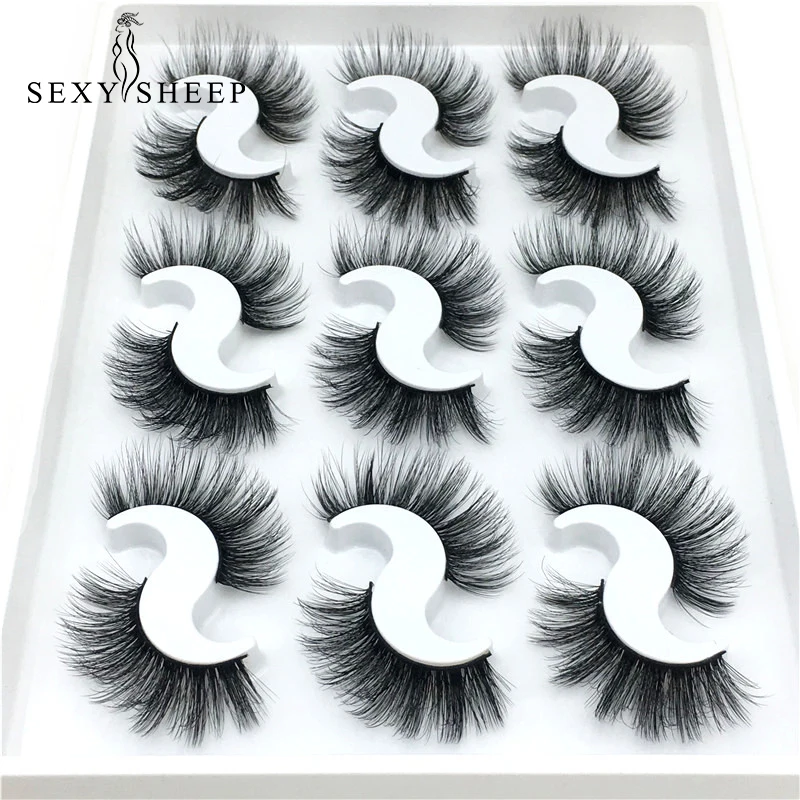 Sexysheep 9 Pairs 6d Mink Lashes Natural False Eyelashes Dramatic