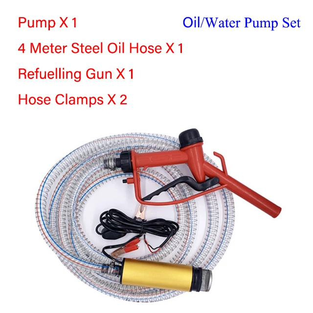 Dc 12v/24v Water Pump Refueling Gun Set With 4 Meter Hose , Electric ...